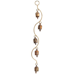 House of Hampton® Traditional Indian Curved Stem Wind Chime with Authentic Bells | Wayfair